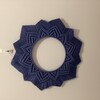Light Blue Macrame Wall Hanging, Semi-circle Half-mandala Design on Oak ...