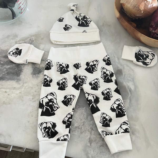 English Bulldog Baby Leggings, Organic Cotton Baby Clothes, Newborn ...