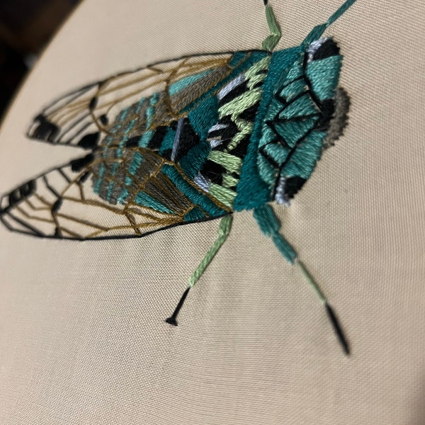 PDF Green Cicada Embroidery Pattern and Instructions Downloadable ...