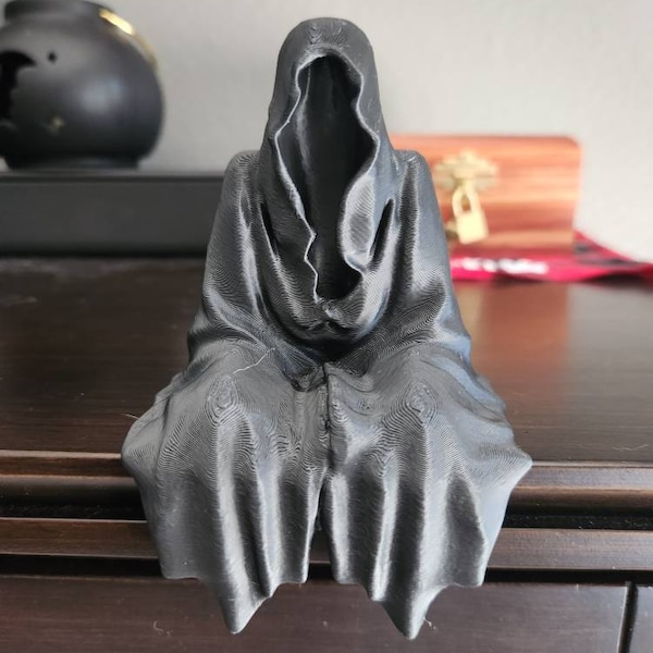 Grim Reaper Sitting Bookshelf Decor 3D Printed Death Figure Gift ...