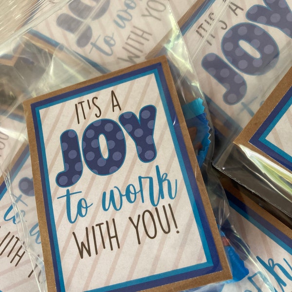 Joy to Work With You Coworker Appreciation Printable Gift Tags ...