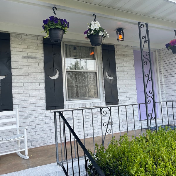 Exterior Crescent Moon Shutter Made of Pine Perfect for Your Cabin ...