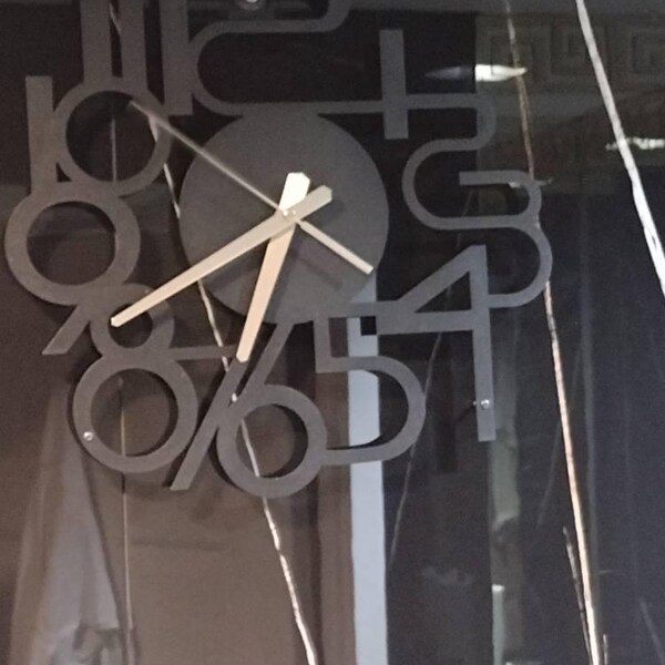 Abstract Numeric Wall Clock: Modern Floating Metal Art - Etsy