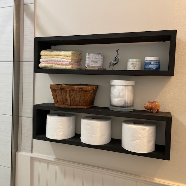Floating Rectangle Shelf | Bathroom Shelf | Quality Wood Shelf ...