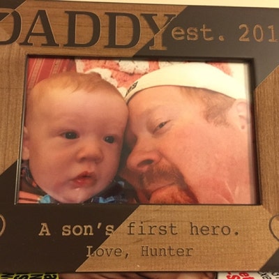 Dad & Son Personalized Picture Frame Son's First Hero - Etsy