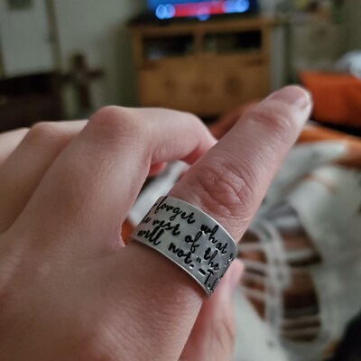 Inspiration Ring Mindfulness Gift Custom Ring Quote Ring - Etsy