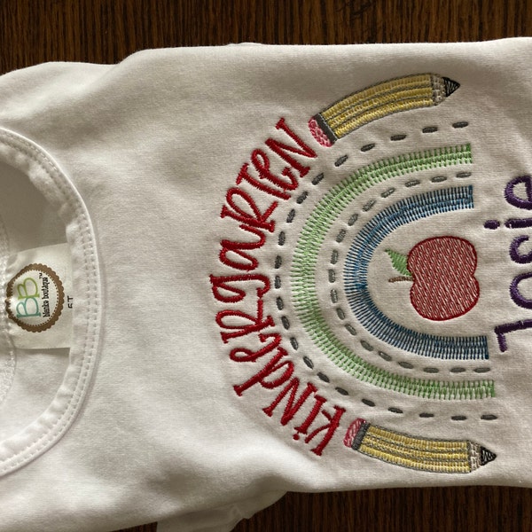 Kindergarten Rainbow Grade Machine Embroidery Applique Design 5 Sizes ...