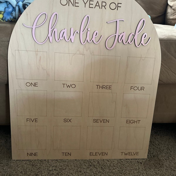One Year of Photo Board, First Year Board, Baby's My First Year Sign ...