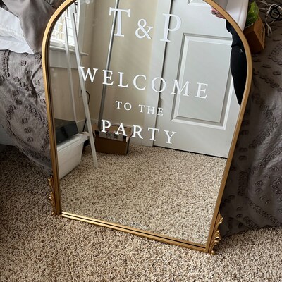 Black Vinyl Wedding Mirror Decal Wedding Welcome Sign Mirror Decal ...