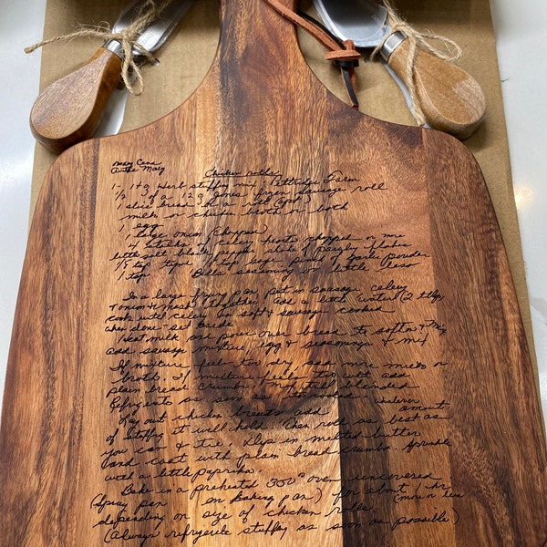 Personalized Recipe Cutting Board - Recipe Engraved - Handwritten Gifts ...