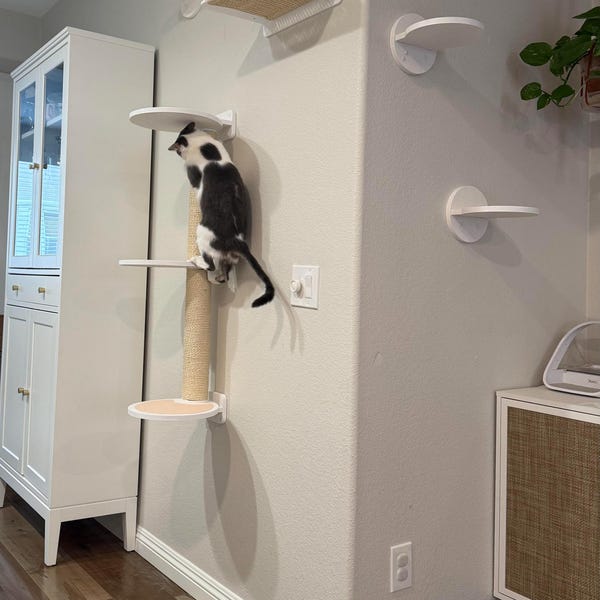 Cloud Cat Corner Shelf With Pillow, Cat Shelves, Cat Furniture, Wall ...