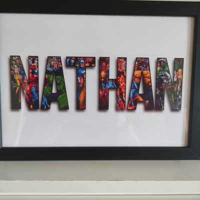 Personalised MARVEL NAME Word Art Custom Print Gift Keepsake - Etsy