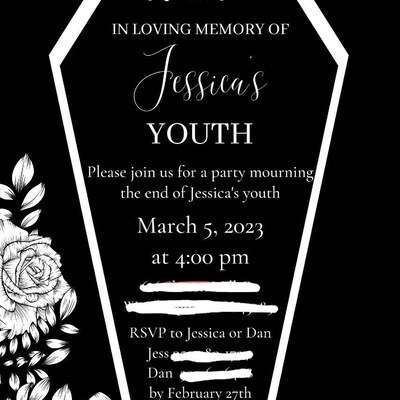 RIP Birthday Invitation Template - Etsy