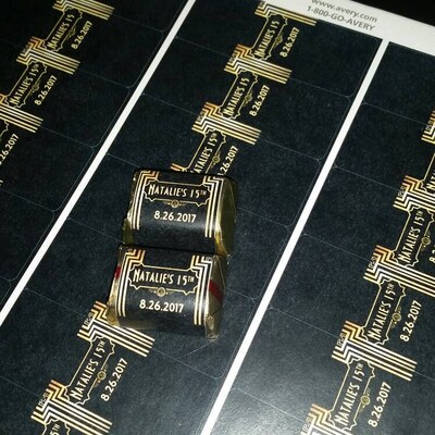 Mini Hershey Nugget Labels, Great Gatsby Style Art Deco, Nugget ...