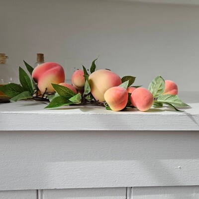 Artificial Peaches Stems, Peach Spray, Faux Fruit, Artificial Peaches ...