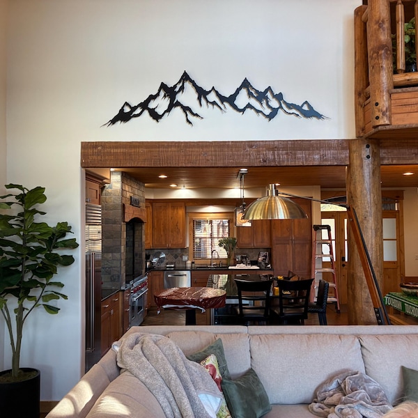 Mountain Ranges View Wall Decor, Best Home Gift, Large Line Mountain ...