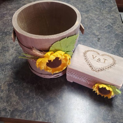 Sunflower Wedding Box Sunflower Ring Pillow Bearer Box Personalized ...