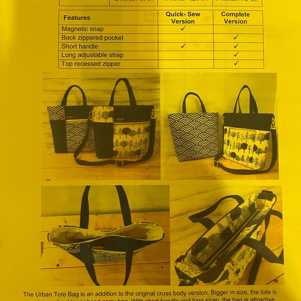 PDF Bag Sewing Pattern - Big Bag, Suitable for Day Trip, a Carry-all ...