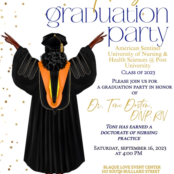 Personalized Phd Doctorate Graduation Invitation, Doctorate Graduation ...