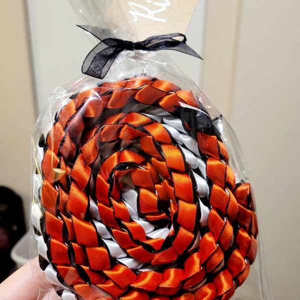 Choose Your Colors Plain Triple Tri-color Ribbon Graduation Lei Tied ...