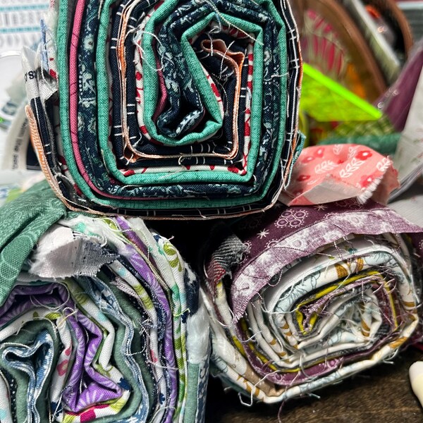 Scrap Fabric Bundle, 3 Pounds Solids, Mystery Grab Bag, Sewing Supplies ...