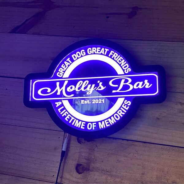 Custom Open Bar Led Wall Sign Neon Like - Color Changing Remote Control ...