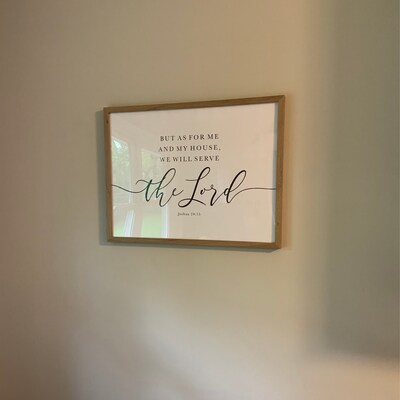 Horizontal Bible Verse Wall Art Joshua 24:15 but as for Me and My House ...