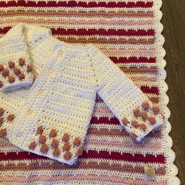 BOBBLE JACKET Crochet Pattern, Little Puffs Coatigan - for Babies and ...