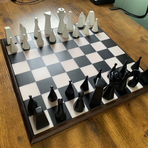 Chess Set Green | Lighthouse Model | Minimalist Handmade Modern Design ...