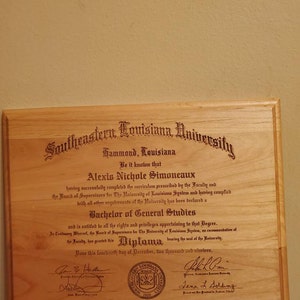 Laser Engraved Diploma Certificate 9x12in, Unique Diploma Display ...