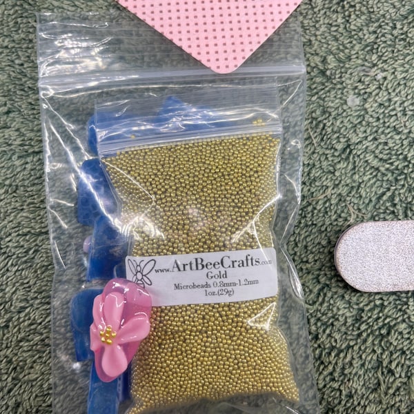 Gold- Microbeads (no Holes) 0.8mm - 1.2mm Caviar Beads USES: Nails ...