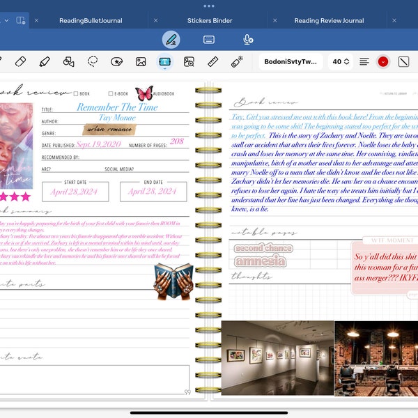 Printable Reading Journal, Reading Log, Bookshelf, Reading Diary ...