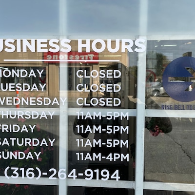 Store Hours Vinyl Decal Custom Store Hours Decal Store Front Window ...