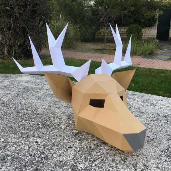 Deer Mask, Reindeer Mask | DIY Paper Mask, Printable Template ...