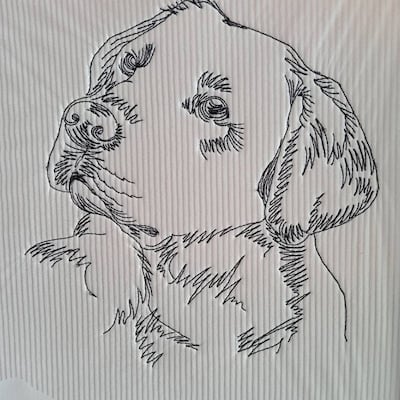 Boxer Dog Redwork Sketch Machine Embroidery Design Pattern - Etsy