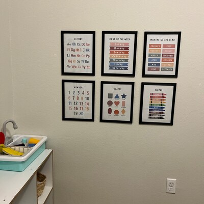 Rainbow Alphabet Poster, Handwriting Chart Print, Educational Wall Art ...