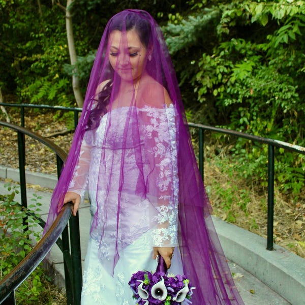 Gothic Wedding Veil. Two Tier Black Bridal Veil. Goth Veil. - Etsy