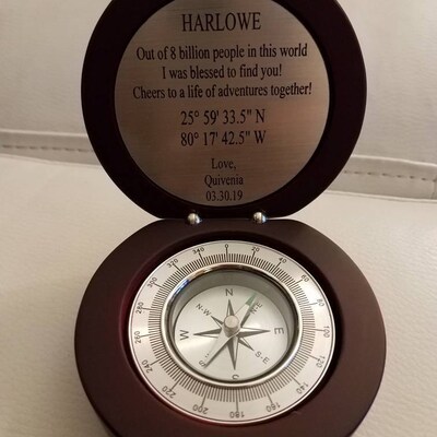 Engraved Compass Gift, Personalized Compass Gift, Father Bride Gift ...