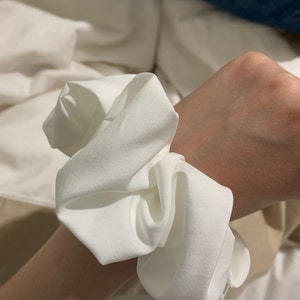Cinderella Dusty Blue Satin Silk Scrunchie - Etsy UK