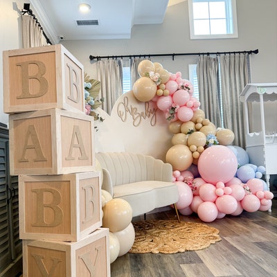 Baby Shower Block Letters, Large Wooden Alphabet Blocks, Large Wooden ...