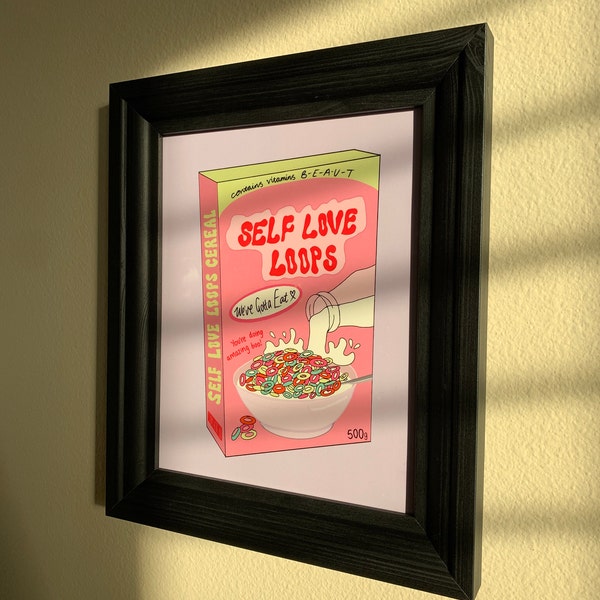 Cereal Collection Set of 4 Illustrated Wall Prints - Wall Collage ...