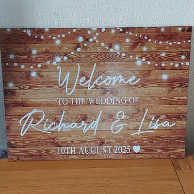 Rustic Wedding Welcome Sign - Etsy UK