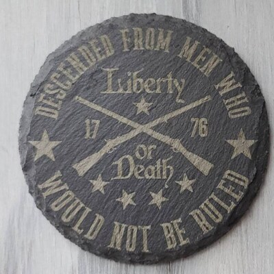 Patriotic Valor: Laser Engraved 4 Coaster Set 1776 We Are - Etsy