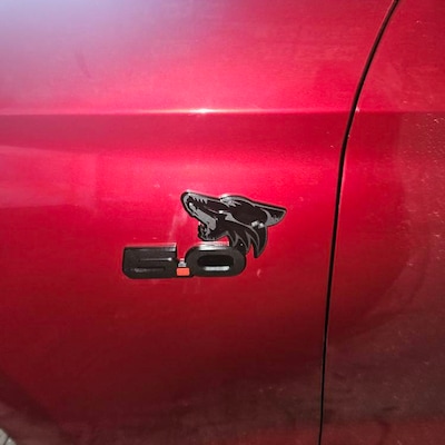 Red Eye Wolf Car Emblem Badges Matte Black Custom New - Etsy