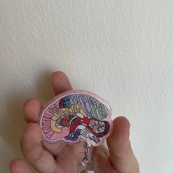 Anatomical Brain Badge Reel | Eeg Tech | Neurologist Badge | Neurology ...
