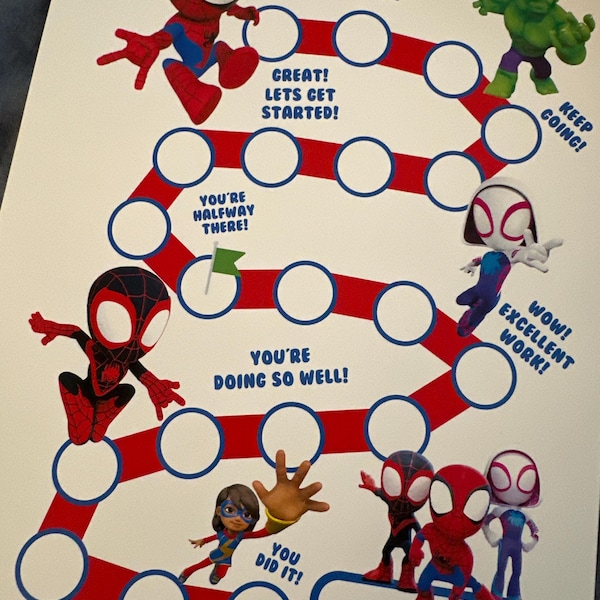 Spidey and His Amazing Friends Reward Chart for Kids, Chore Chart ...