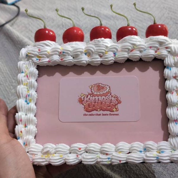 Cherry Sprinkle Fake Cake Photo Frame - Decoden Photo Frame - Dopamine ...
