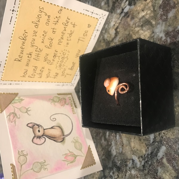 Adjustable Mouse Ring Totem Ring Mouse Mice Animal Lover Jewelry Open ...