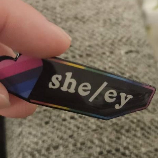 Personalized Pronouns Name Tag | Custom LGBTQ Pride Identity and ...