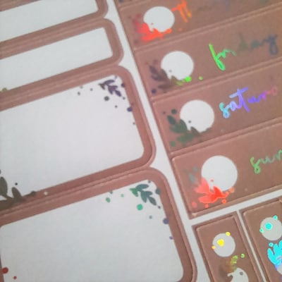 MONTHLY HEADERS Paint Swatch 3 Colour Combinations Functional Stickers ...